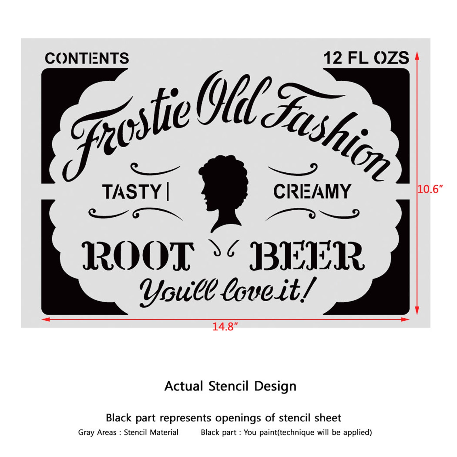 Root Beer Label Stencil Reusable Template for DIY Crafts and Wall Decor ...