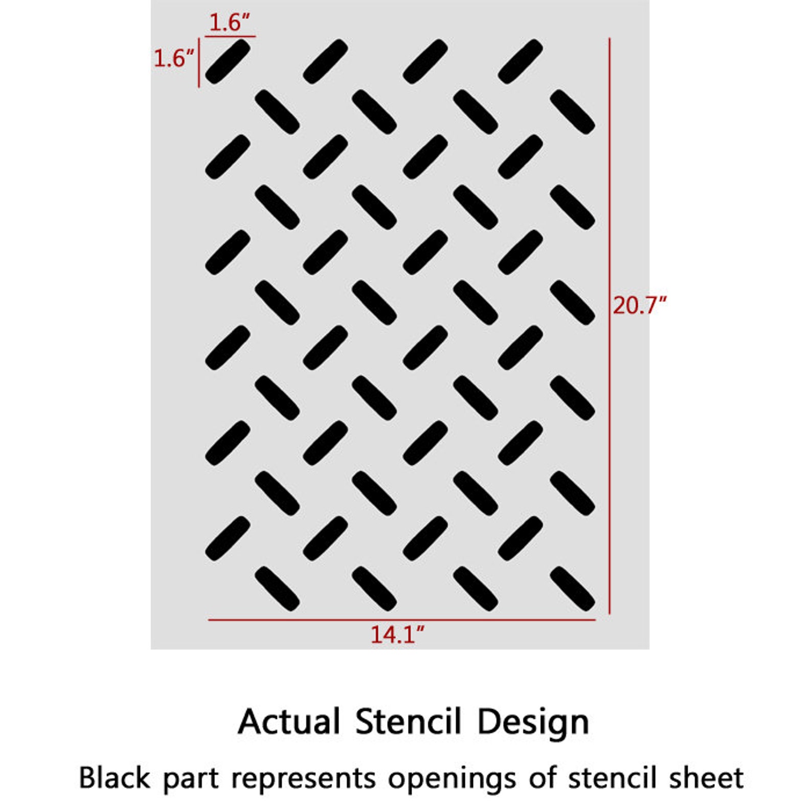 Wall Stencil Diagonal Plate Pattern for Easy Wall Decor Kids Rooms Rugs ...