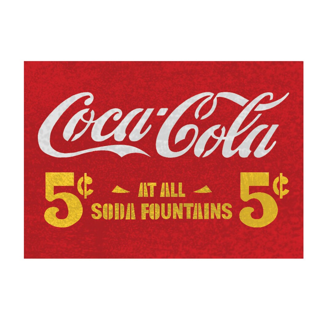 5 Cent Coca Cola Stencils Reusable Stencil for Wall Art Craft DIY Decor ...