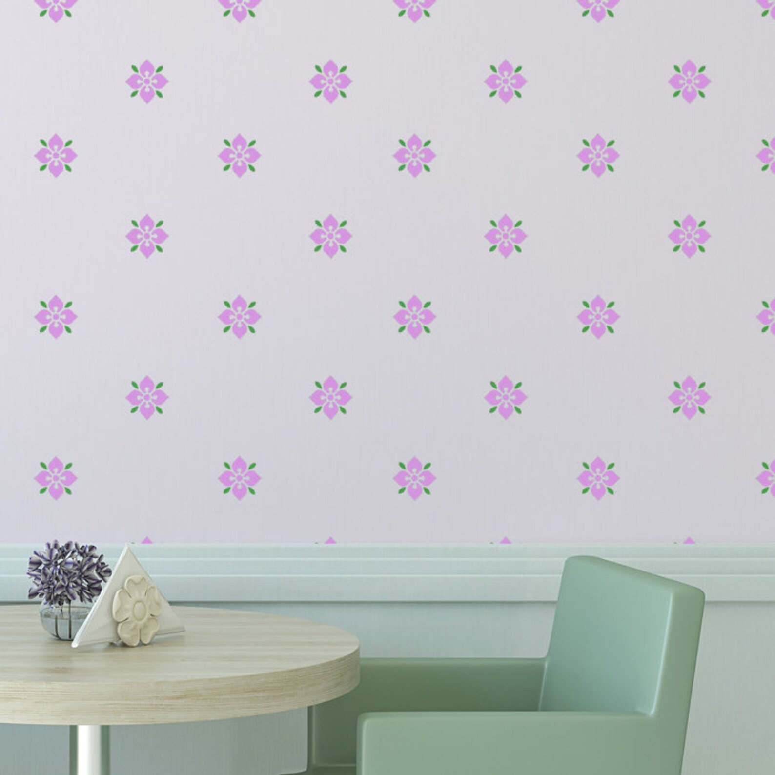 Flower Stencil Pattern Zuri Reusable Allover Stencils Better Than ...