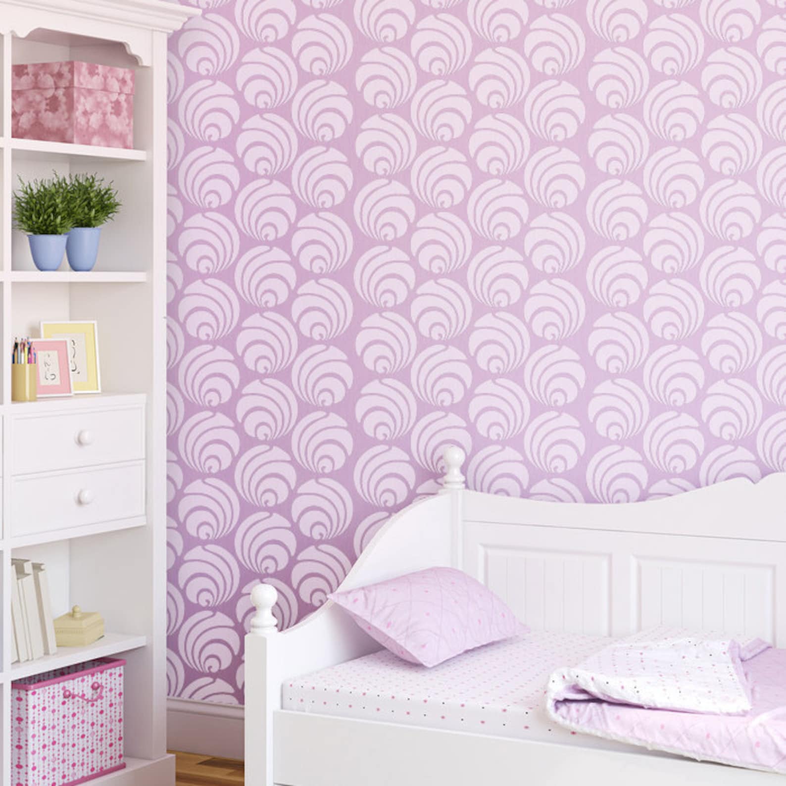 Shell Allover Stencil Pattern Reusable Stencil for Walls Just Like ...
