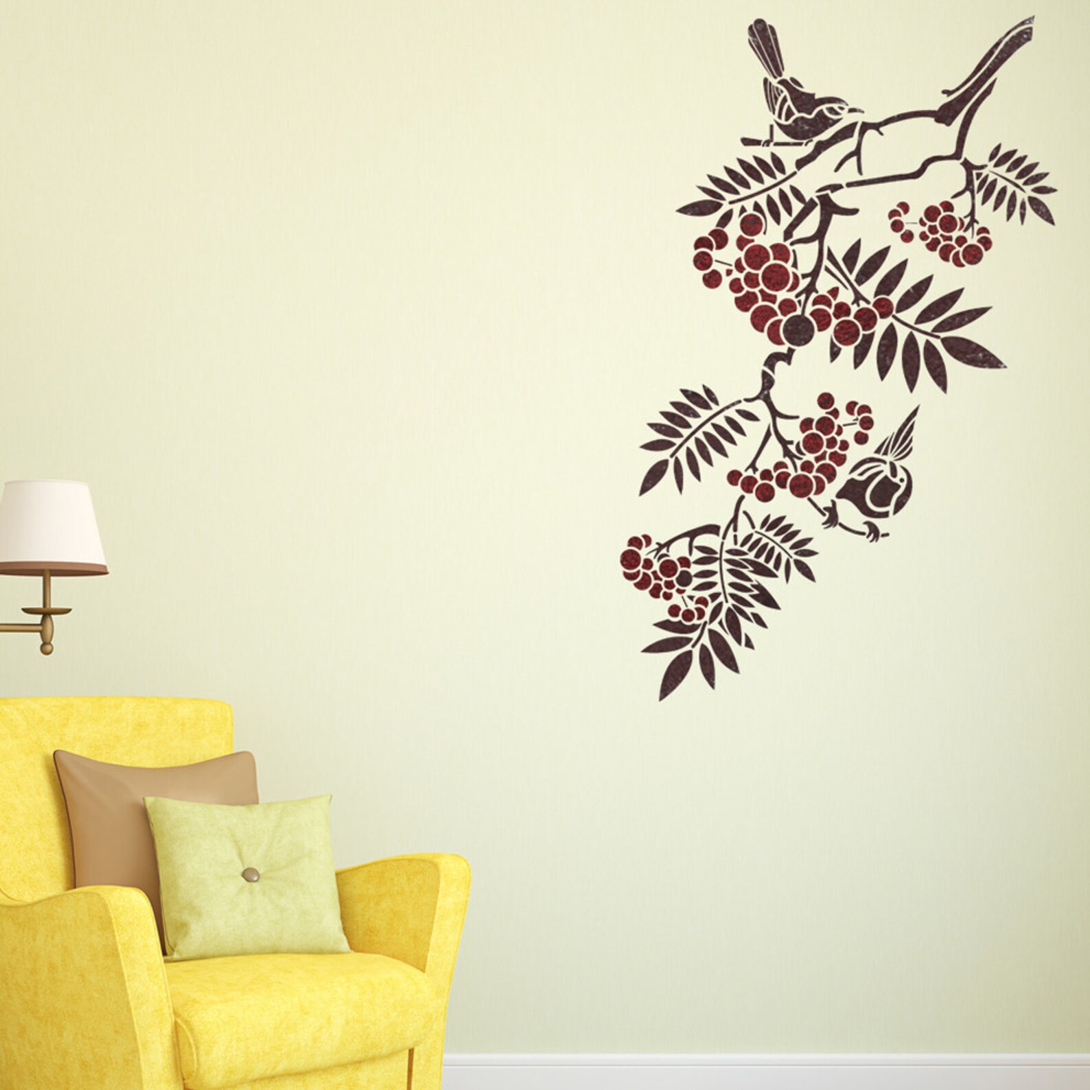 Large Wall Stencils Birds on a Branch for DIY Wall Decor - Etsy Canada