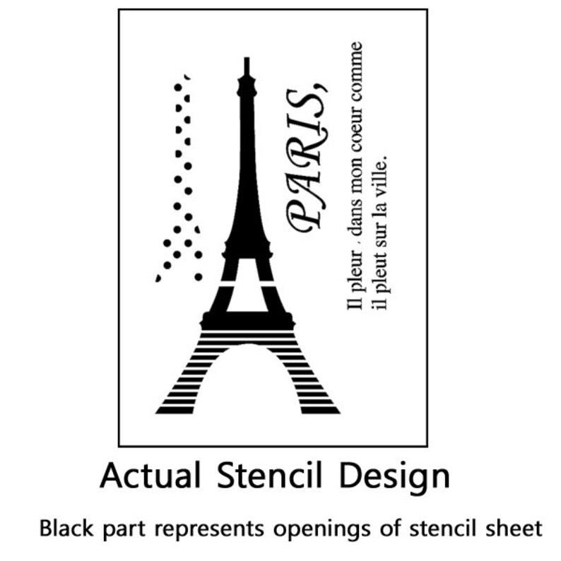 STENCILS TEMPLATE the Eiffel Tower of Paris - Medium Size - Reusable ...