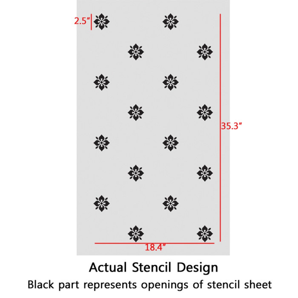 Flower Stencil Pattern Zuri Reusable Allover Stencils Better Than ...
