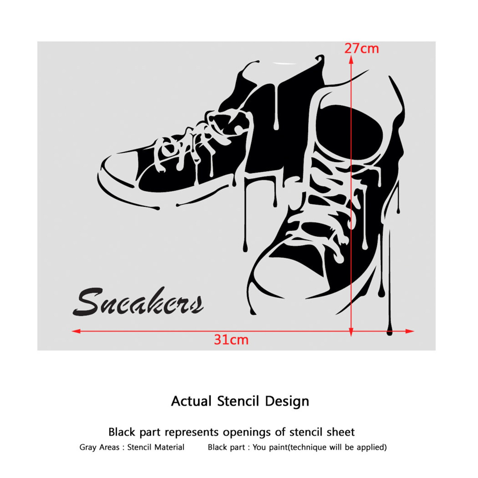 Sneakers Stencil Reusable Template for DIY Crafts and Wall Decor ...
