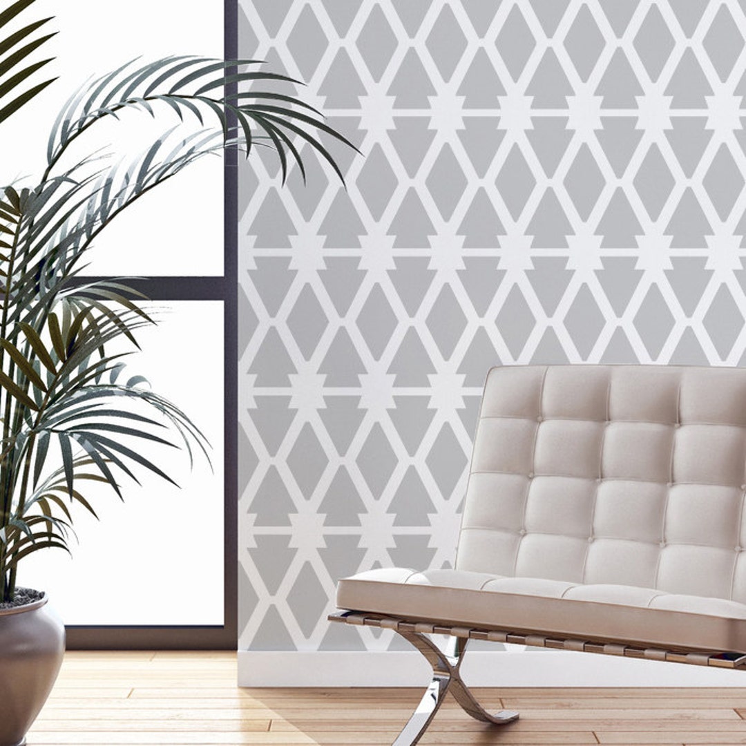 WALL STENCILS Aztec Allover 39.37"x23.62" Airbrush Large Size Stencil ...