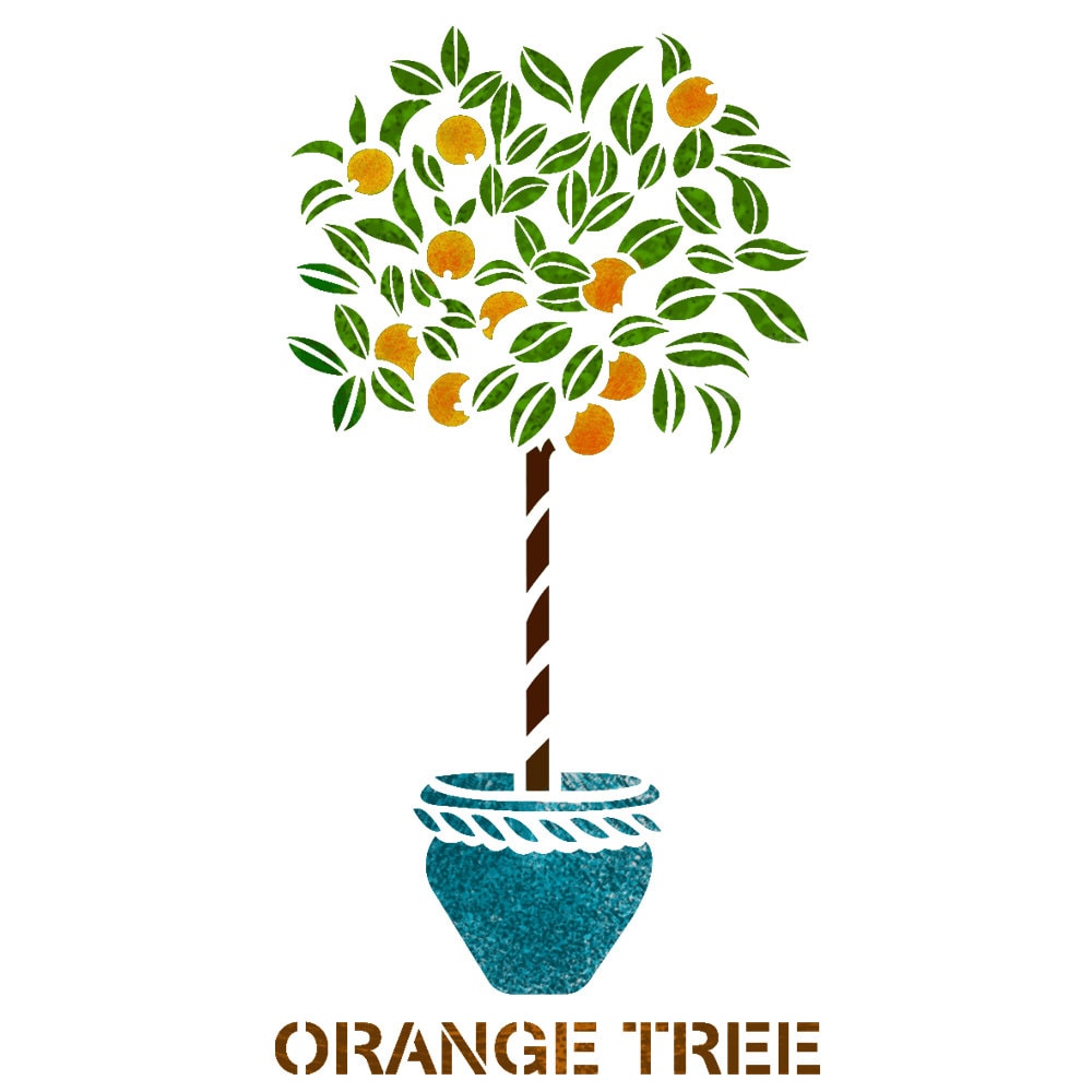 Orange Tree Stencil Reusable Template for Canvas Craft Wall | Etsy