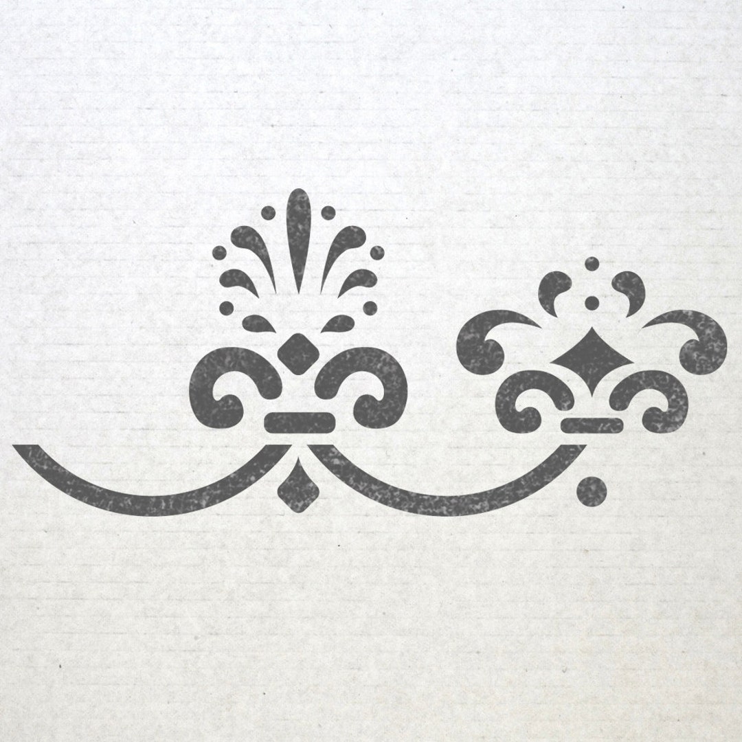 Wall Baroque Border Stencils 003 Pattern Reusable Template for DIY Wall ...