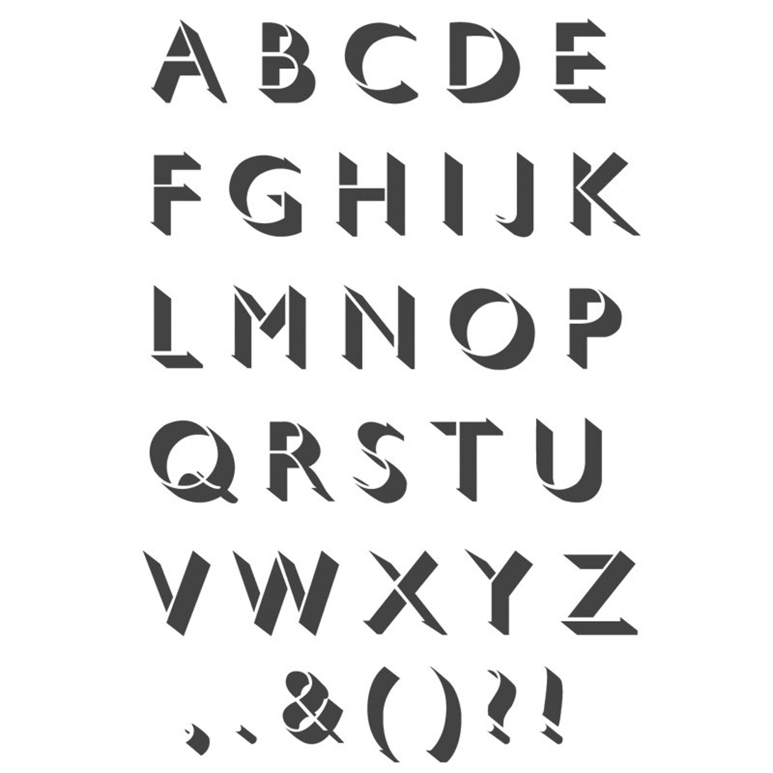 Alphabet Solid Uppercase Letters Stencil Reusable Template for Art ...