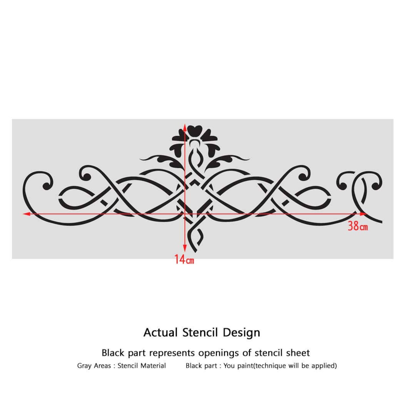 Wall Border Elegant Classic Stencil Pattern 097 Reusable Template for ...