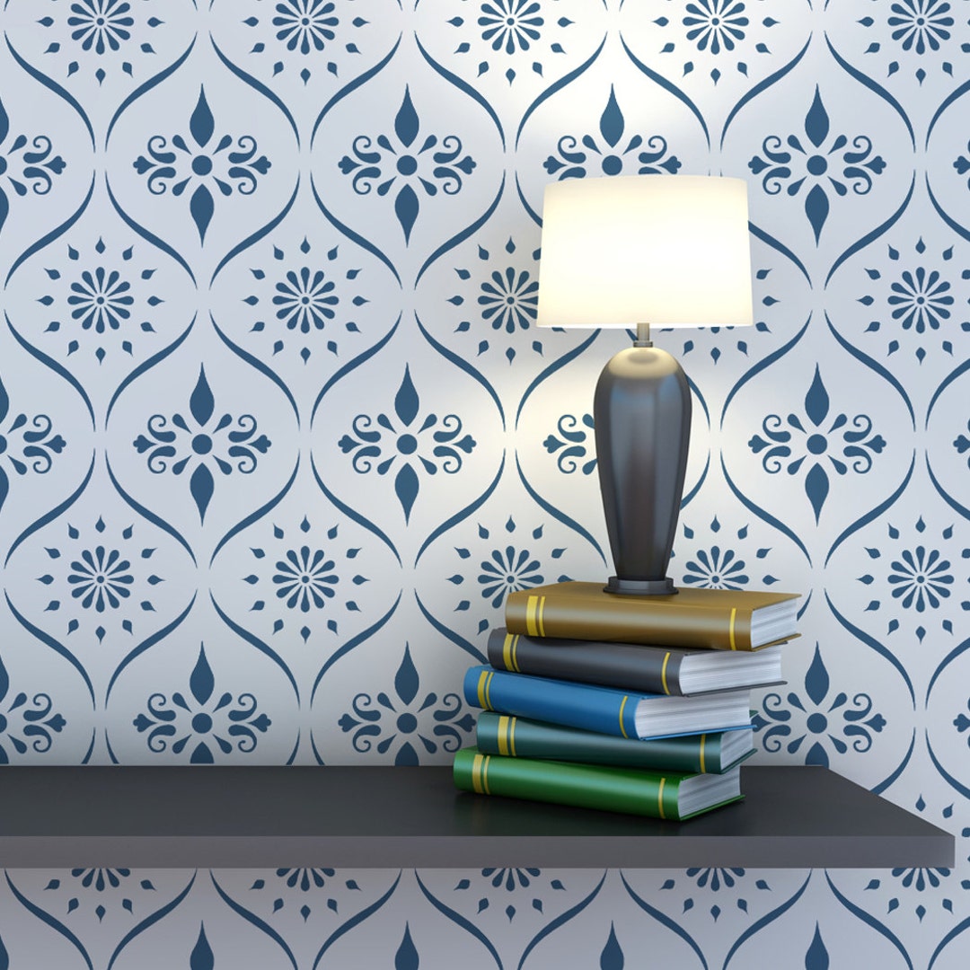 Wall Pattern Trellis Allover Stencil Bailey for Wallpaper Look - Etsy
