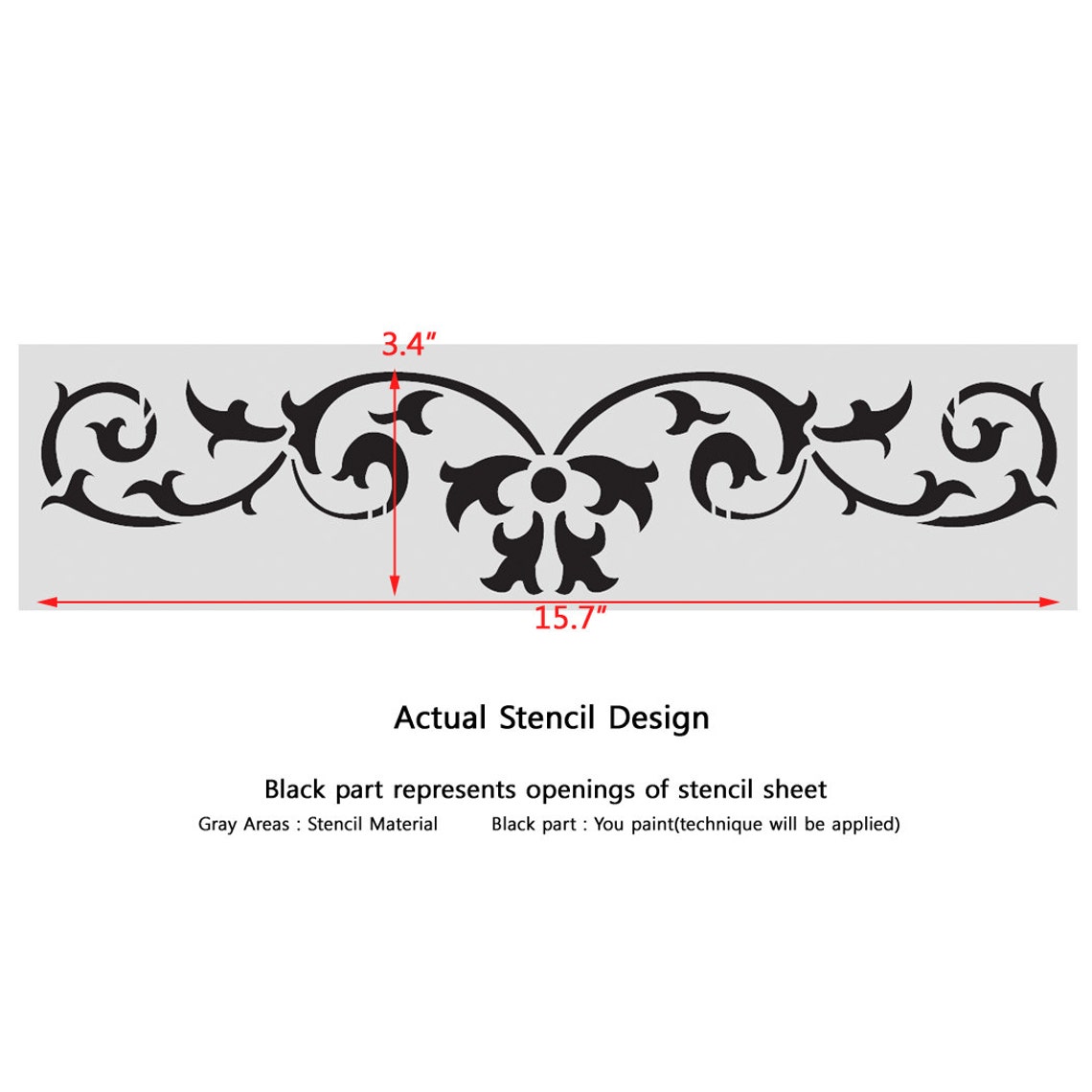 Wall Stencils Border Stencil Pattern 067 Reusable Template for - Etsy