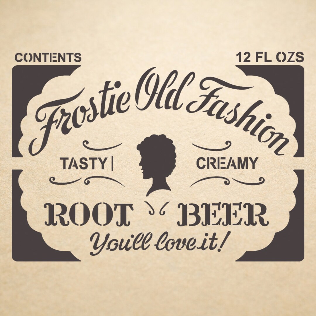 Root Beer Label Stencil Reusable Template for DIY Crafts and Wall Decor ...