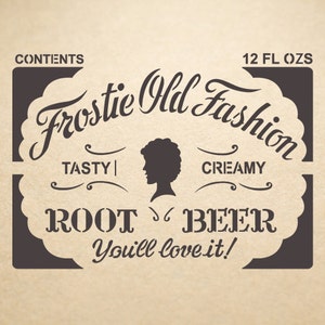 Root Beer Label Stencil Reusable Template for DIY Crafts and Wall Decor ...