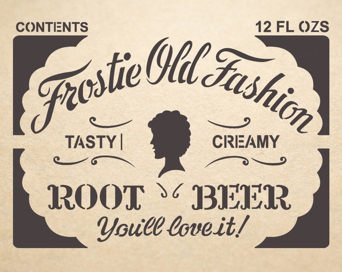 Root Beer Bottle and Mug Stencil Reusable Root Beer Bottle and Mug ...