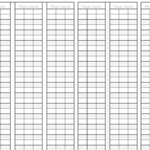 Instant Download! Printable GENERIC Scoresheet. Digital. Multi-use ...