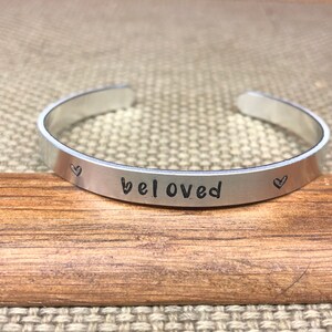 Hand Stamped Beloved Cuff Bracelet - Etsy
