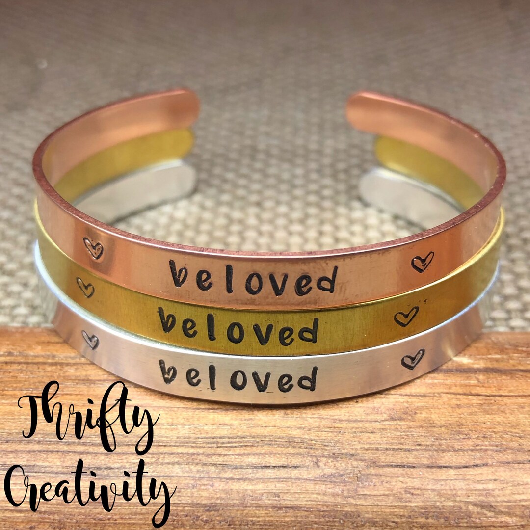 Hand Stamped Beloved Cuff Bracelet - Etsy