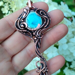 Ceramic Key Pendant Wire Wrap Necklace Wire Wrap Key Handmade Artisan ...