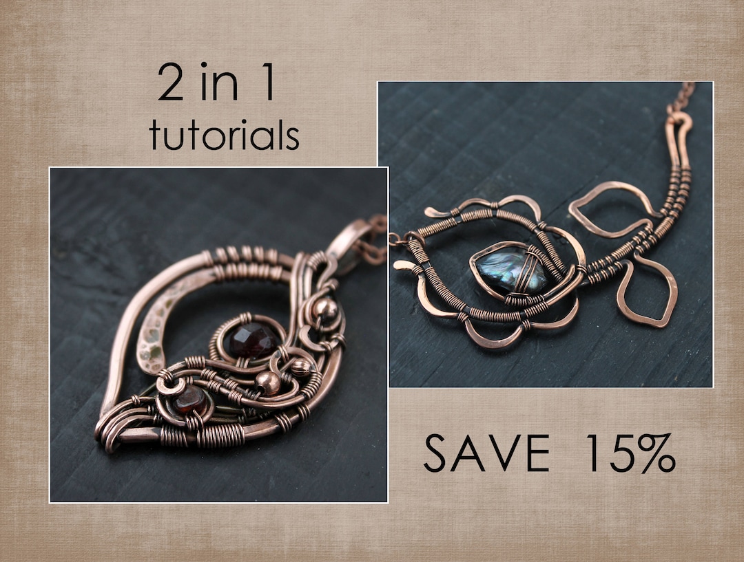 Necklace and Bracelet Tutorial Wire Wrapped Pendant PDF Wire Weaving ...