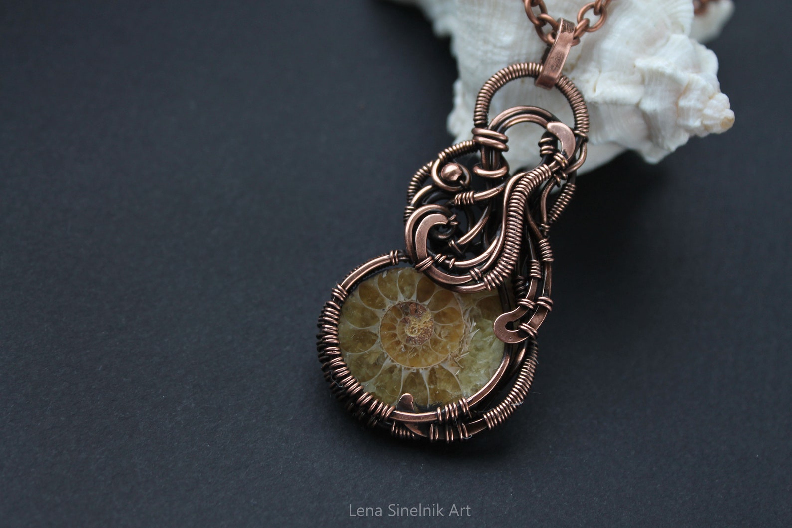 Ammonite Pendant Wire Wrapped Pendant Copper Necklace Ammonite - Etsy Ammonite Pendant Wire Wrapped Pendant Copper Necklace Ammonite - Etsy
