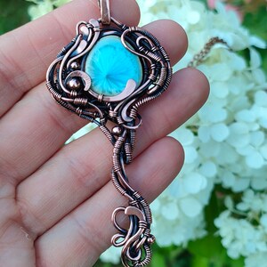 Ceramic Key Pendant Wire Wrap Necklace Wire Wrap Key Handmade Artisan ...