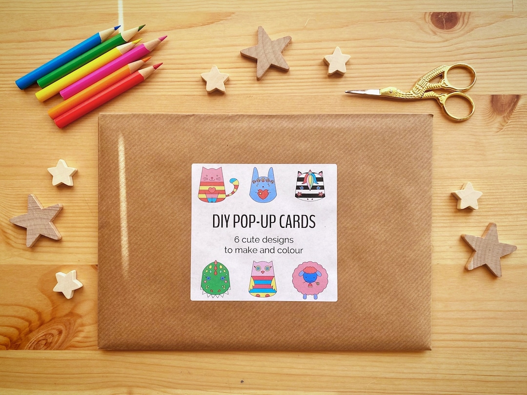DIY Pop-up Cards Kit. Make Your Own Pop up Cards With 6 Cute Animal ...