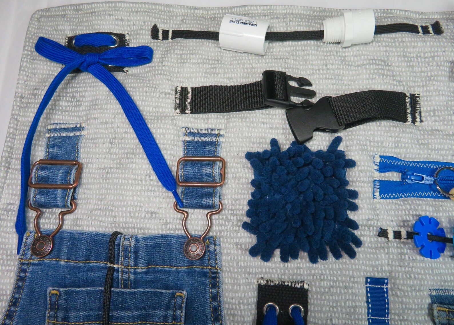 Overalls Fidget Lap Blanket, Fiddle, Sensory, Lap Quilt for Dementia ...
