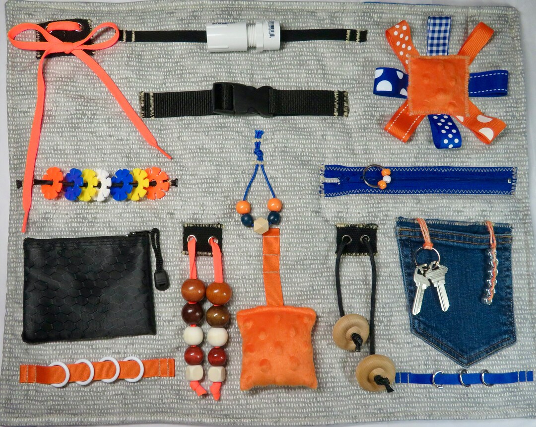 Tinkerers Fidget, Fiddle, Sensory, Activity, Lap Quilt Blanket for ...