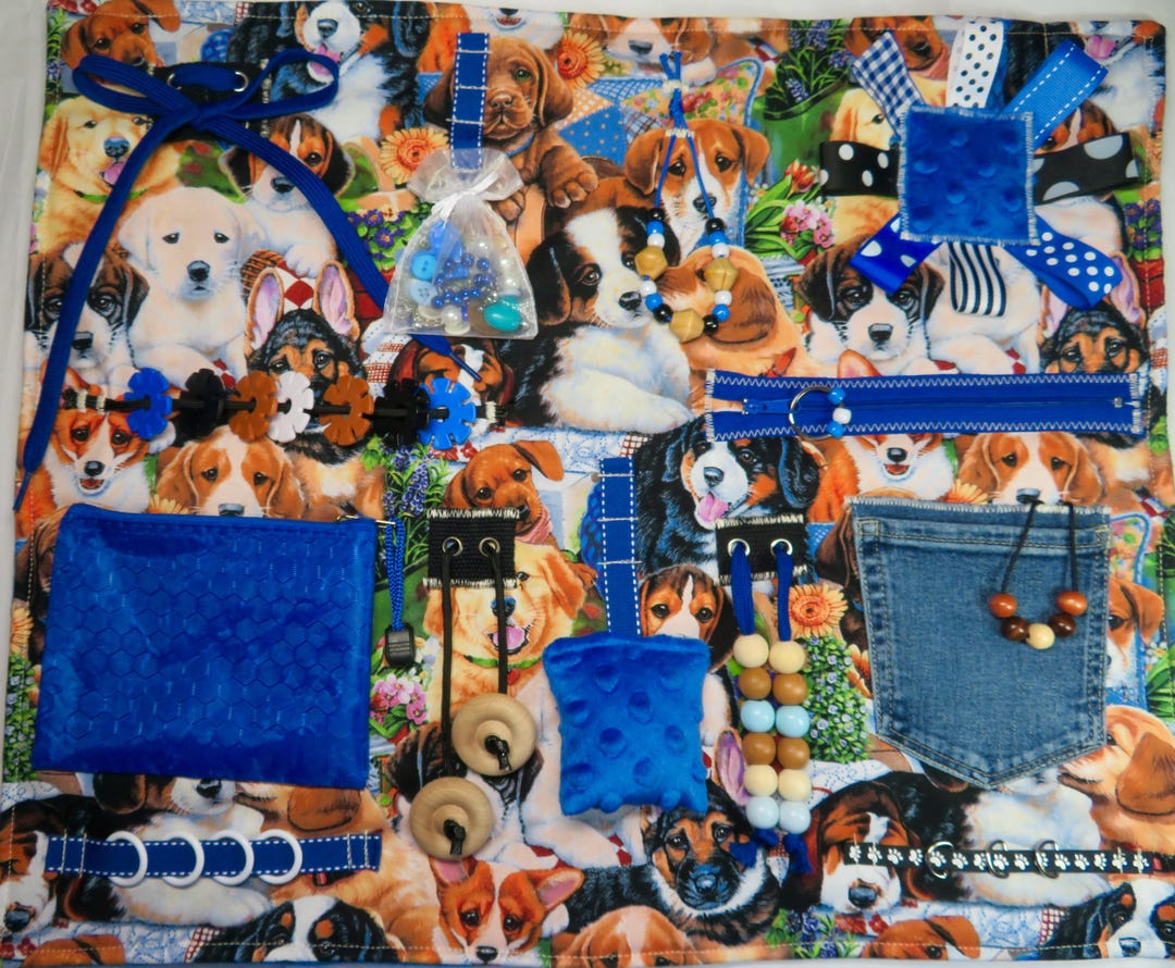 Puppy Dogs Fidget, Sensory, Activity Quilt Blanket, Dementia, Alzheimer ...