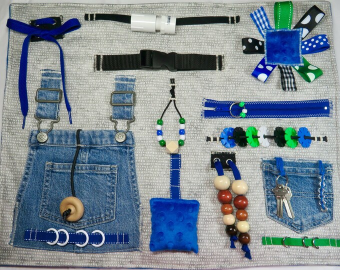 Overalls Fidget, Fiddle, Sensory, Activity, Lap Quilt Blanket for ...