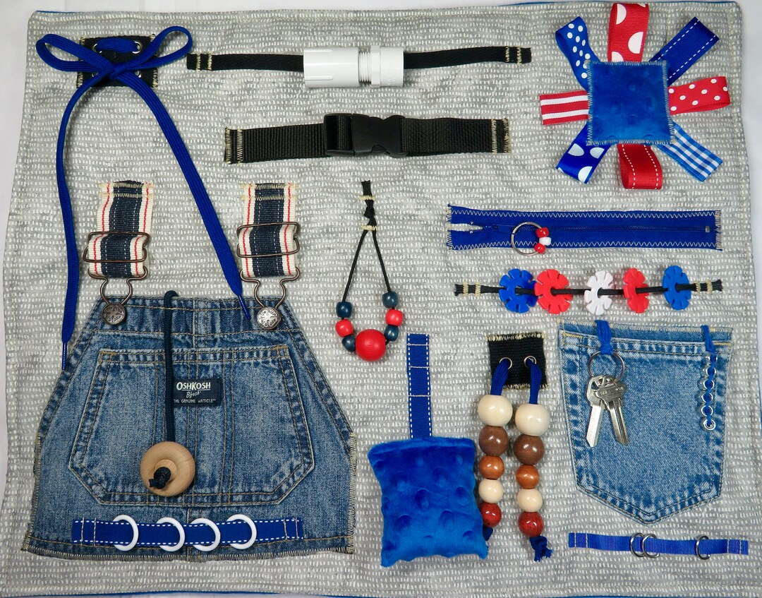 Overalls Fidget, Fiddle, Sensory, Activity, Lap Quilt Blanket for ...