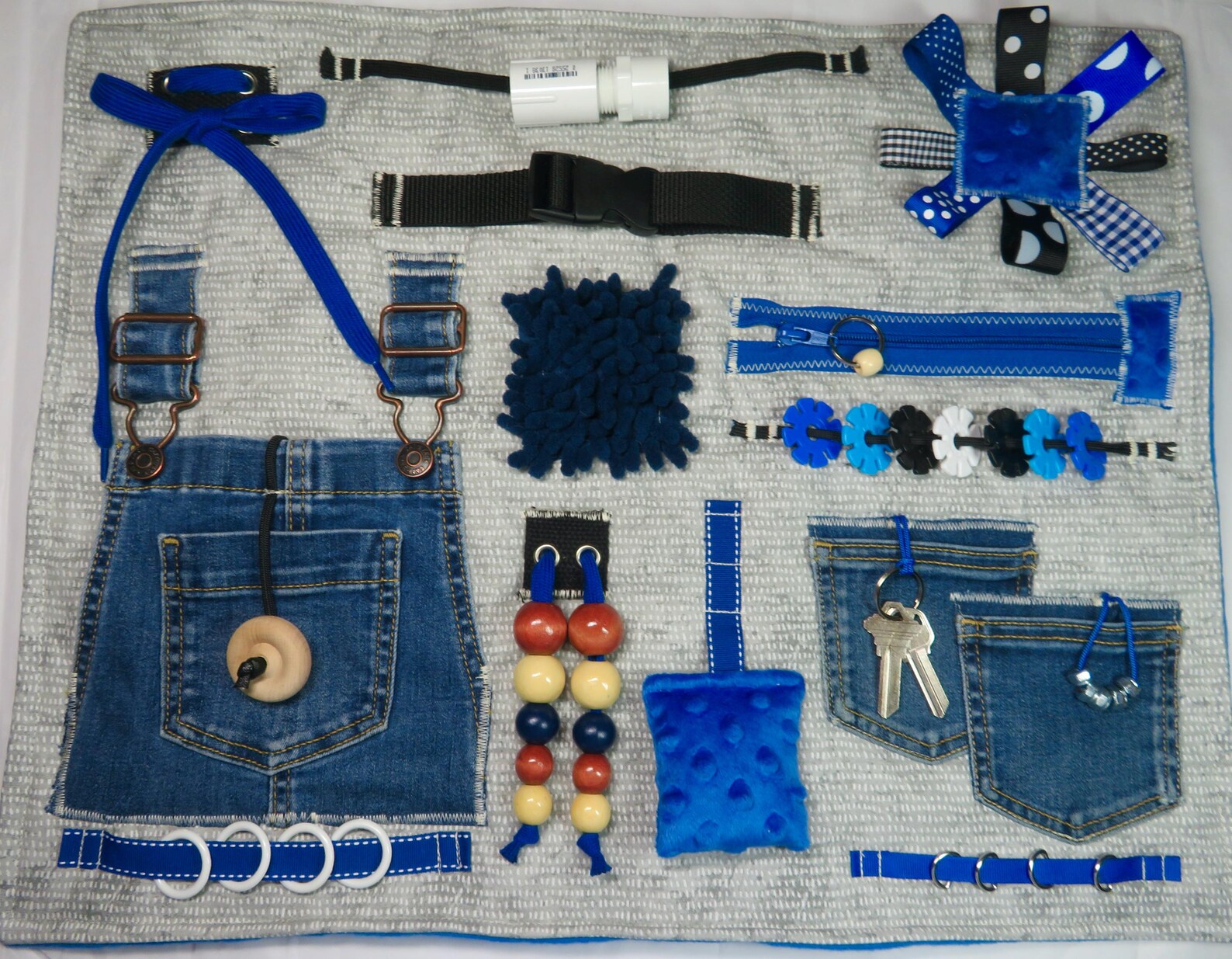 Overalls Fidget Lap Blanket, Fiddle, Sensory, Lap Quilt for Dementia ...