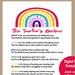 Teacher Rainbow Poem Elementary Teacher Appreciation - Etsy Canada