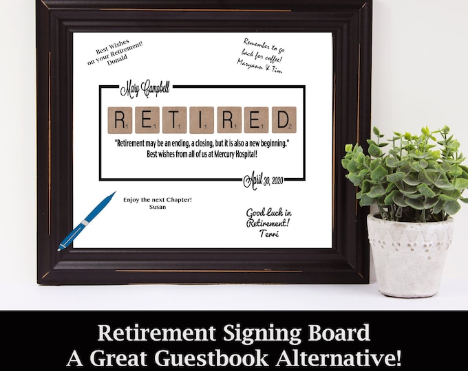 Retirement Guest Book Alternative, Retirement Signing Board, Retirement ...