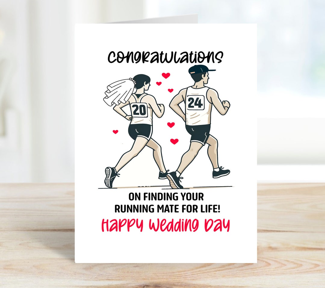 Runners Wedding Card, Athlete Wedding Card, Marathon Wedding Card ...