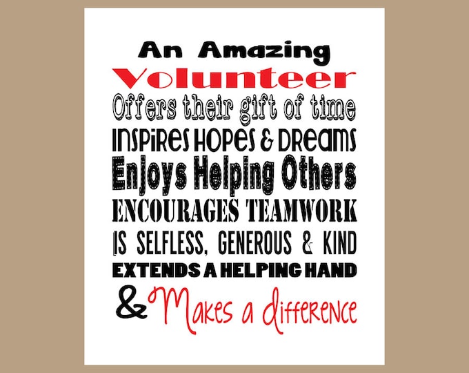Volunteer Appreciation Gift, Volunteer Printable, Volunteer Gift, Thank ...
