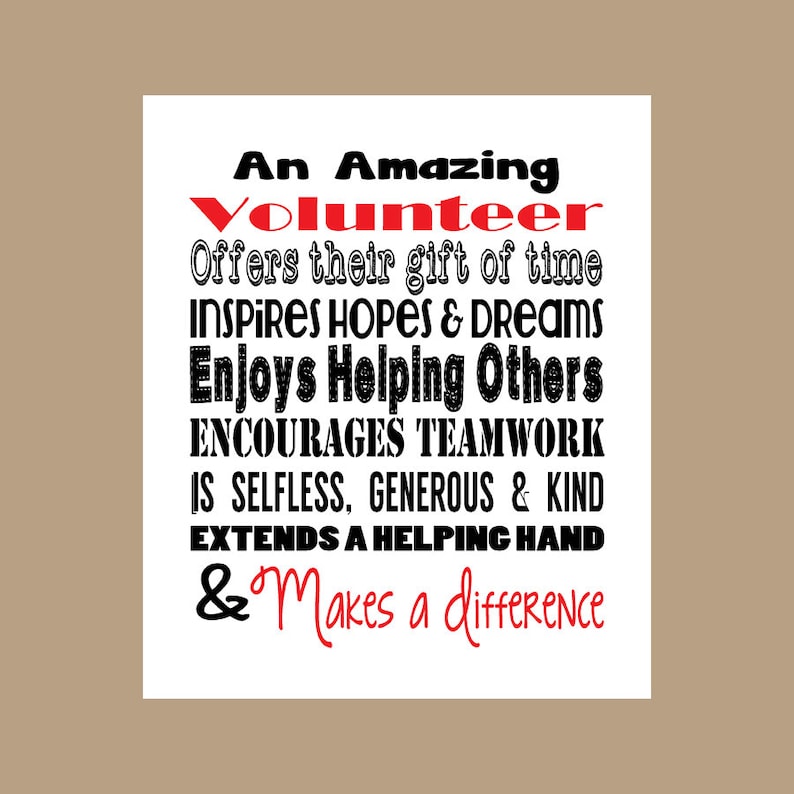 Volunteer Appreciation Gift, Volunteer Printable, Volunteer Gift, Thank ...
