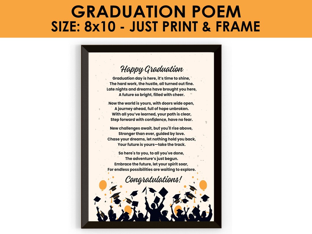 Graduation Poem Print: Class of 2025 Gift (8x10) - Etsy
