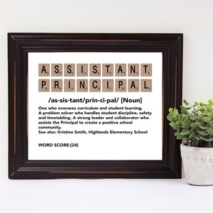 Assistant Principal Gift, Assistant Principal Printable Sign ...