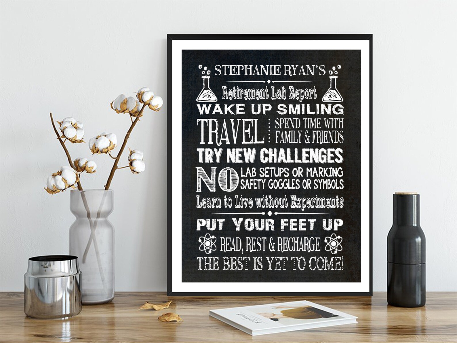 Science Teacher Retirement Gift, Retirement Gift, Chalkboard Print ...