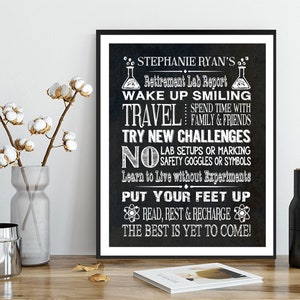 Science Teacher Retirement Gift, Retirement Gift, Chalkboard Print ...