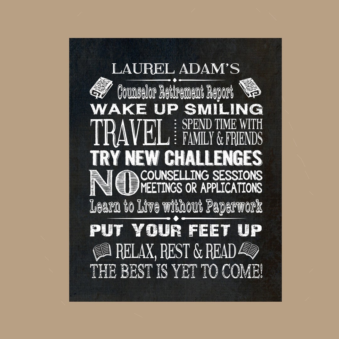 Guidance Counselor Retirement Gift, School Counselor Retirement Gift ...