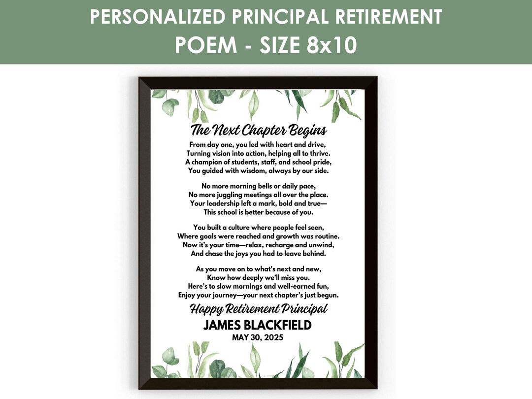 Principal Retirement Gift, Retirement Gift, Retirement Print, Principal ...