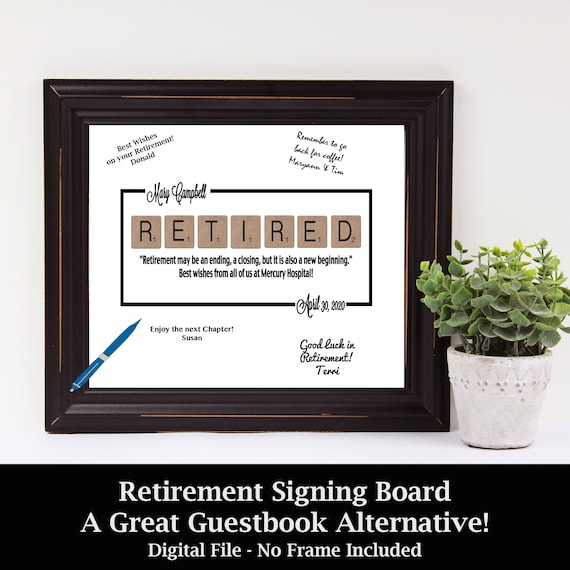 Retirement Guest Book Alternative Retirement Signing Board - Etsy