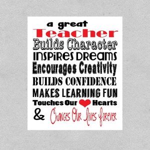 Teacher Appreciation Gift Print, Teacher Print, Teacher Print, World ...