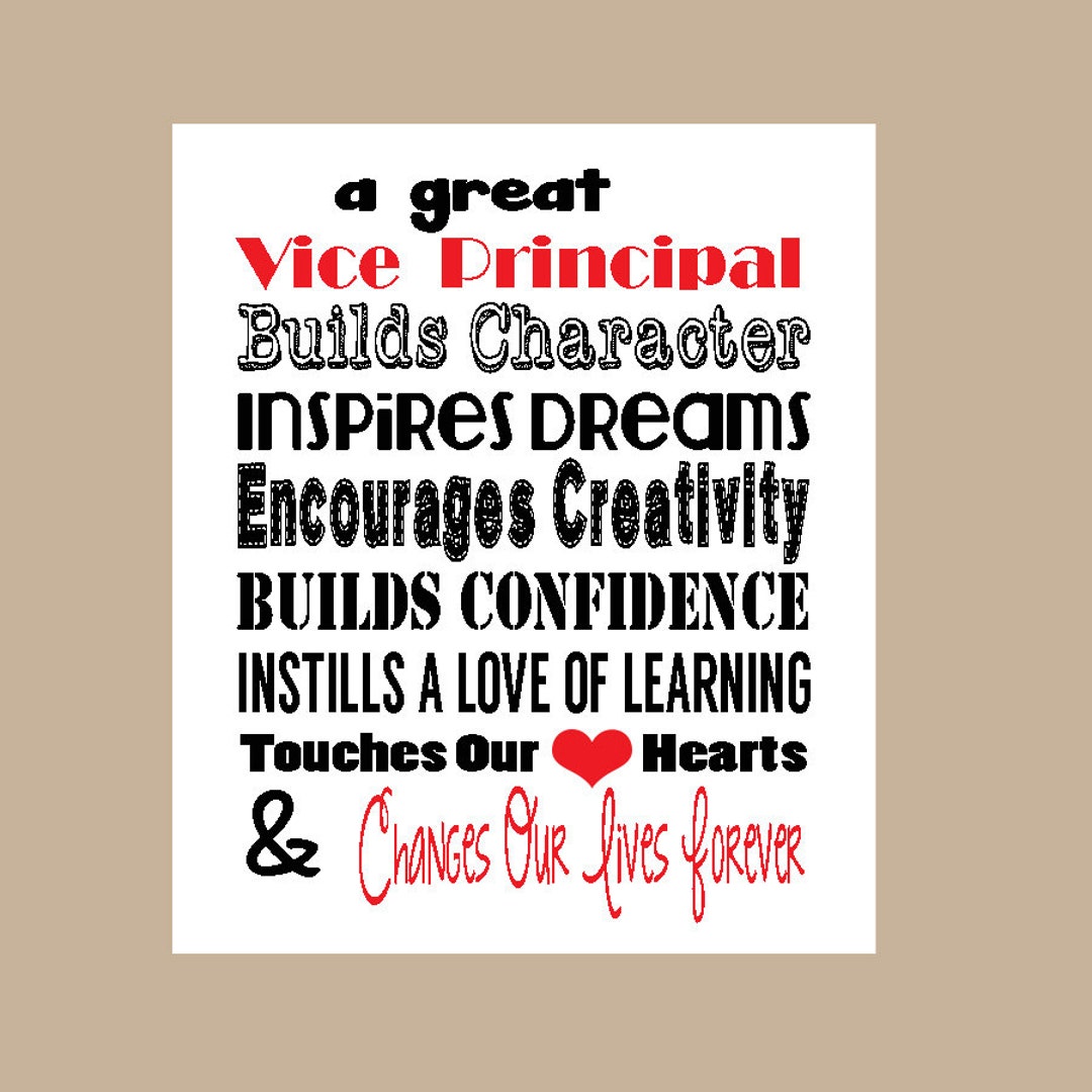 Vice Principal Appreciation Gift, Vice Principal Print, Vice Principal ...