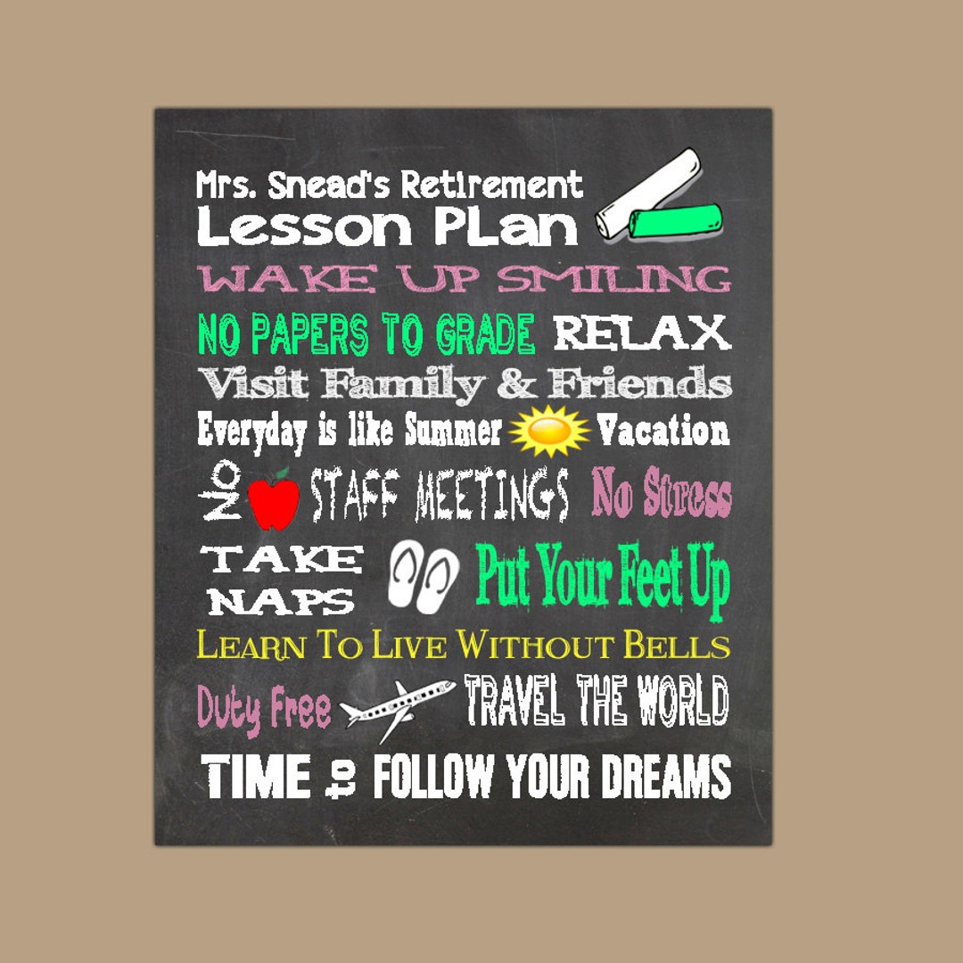Chalkboard Teacher Retirement Gift- Retirement Gift - Chalkboard ...