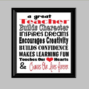 Teacher Appreciation Gift Print, Teacher Print, Teacher Print, World ...