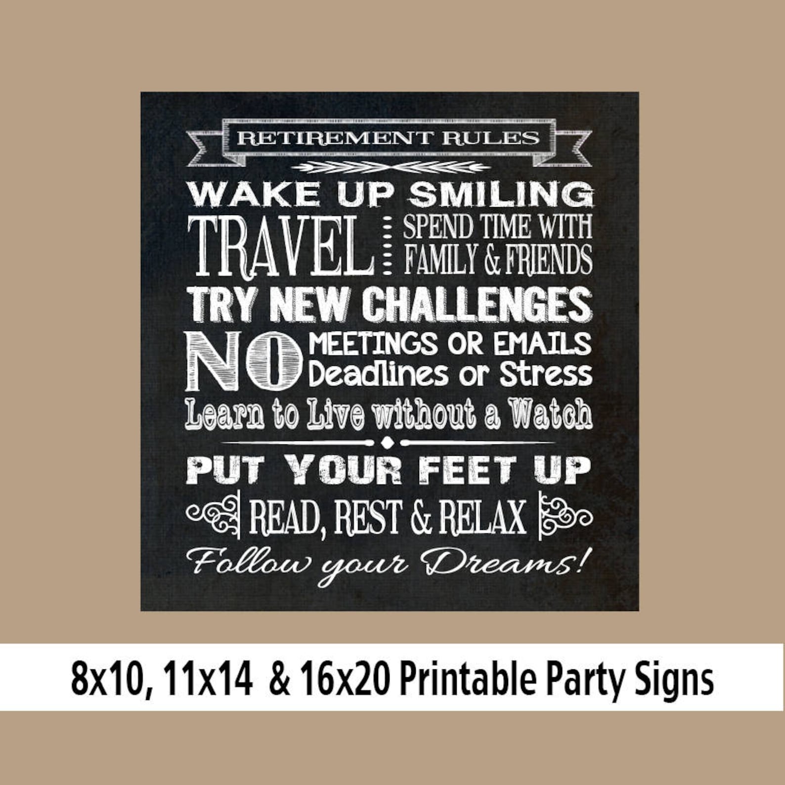 Retirement Party Sign Retirement Print Retirement Party - Etsy